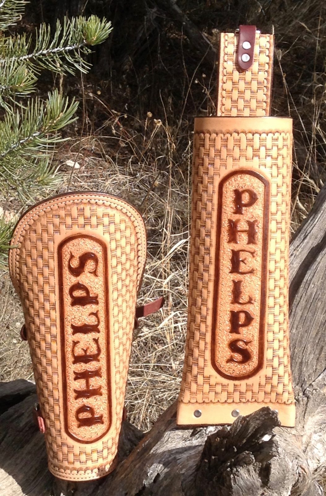 Custom Leather Welding Arm Pad Cuff And Rod Pouches Double Eagle 